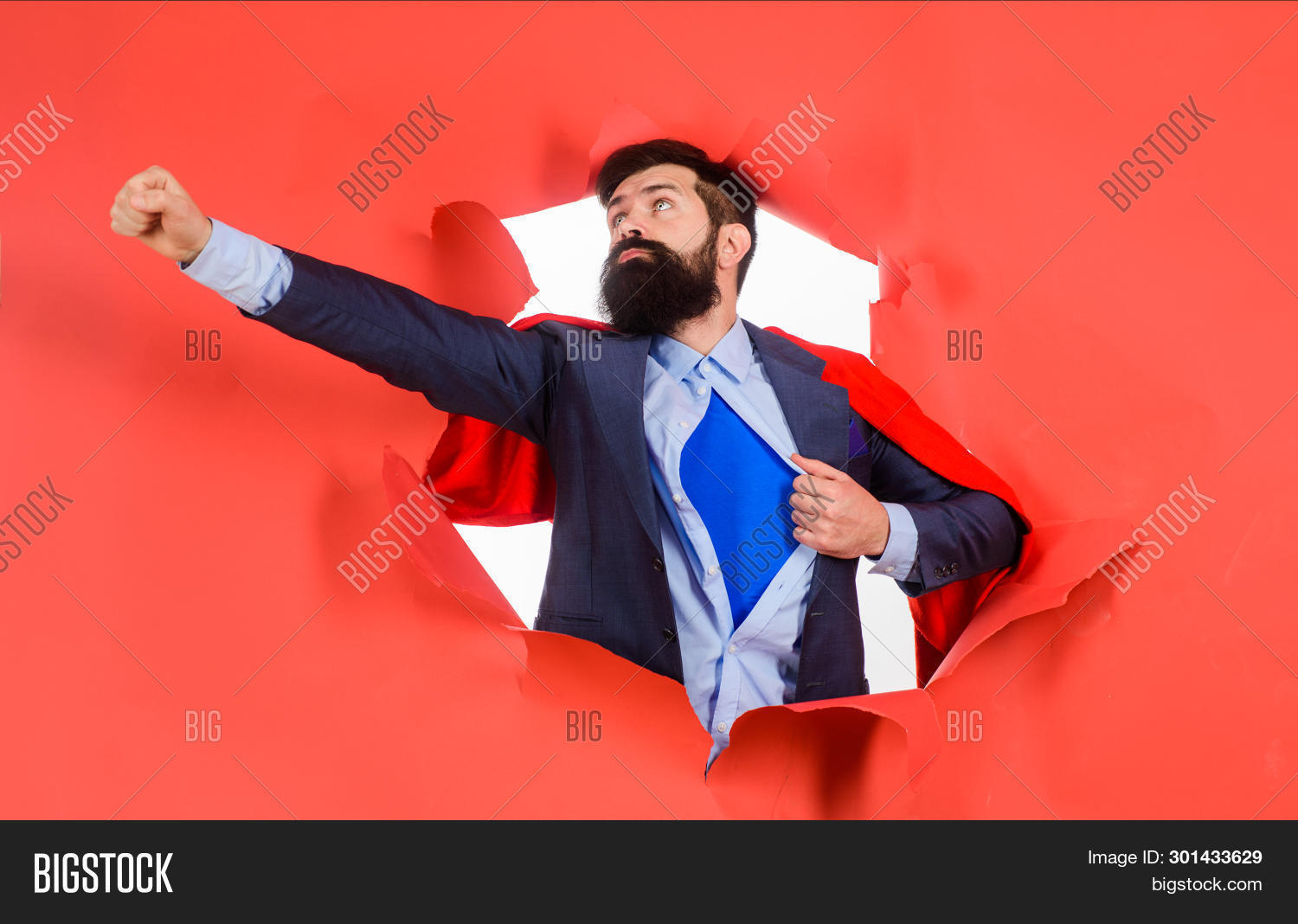 Through Paper. Bearded Image & Photo (Free Trial) | Bigstock