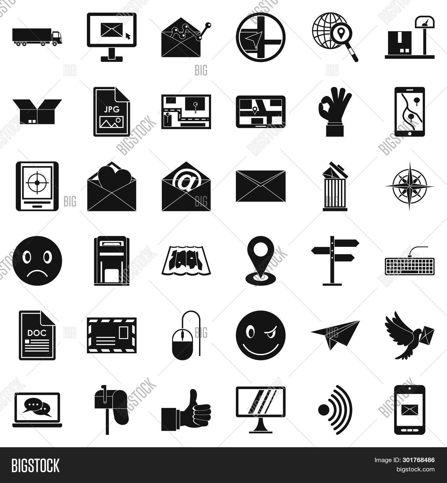 Mailing List Icons Set Image & Photo (Free Trial) | Bigstock