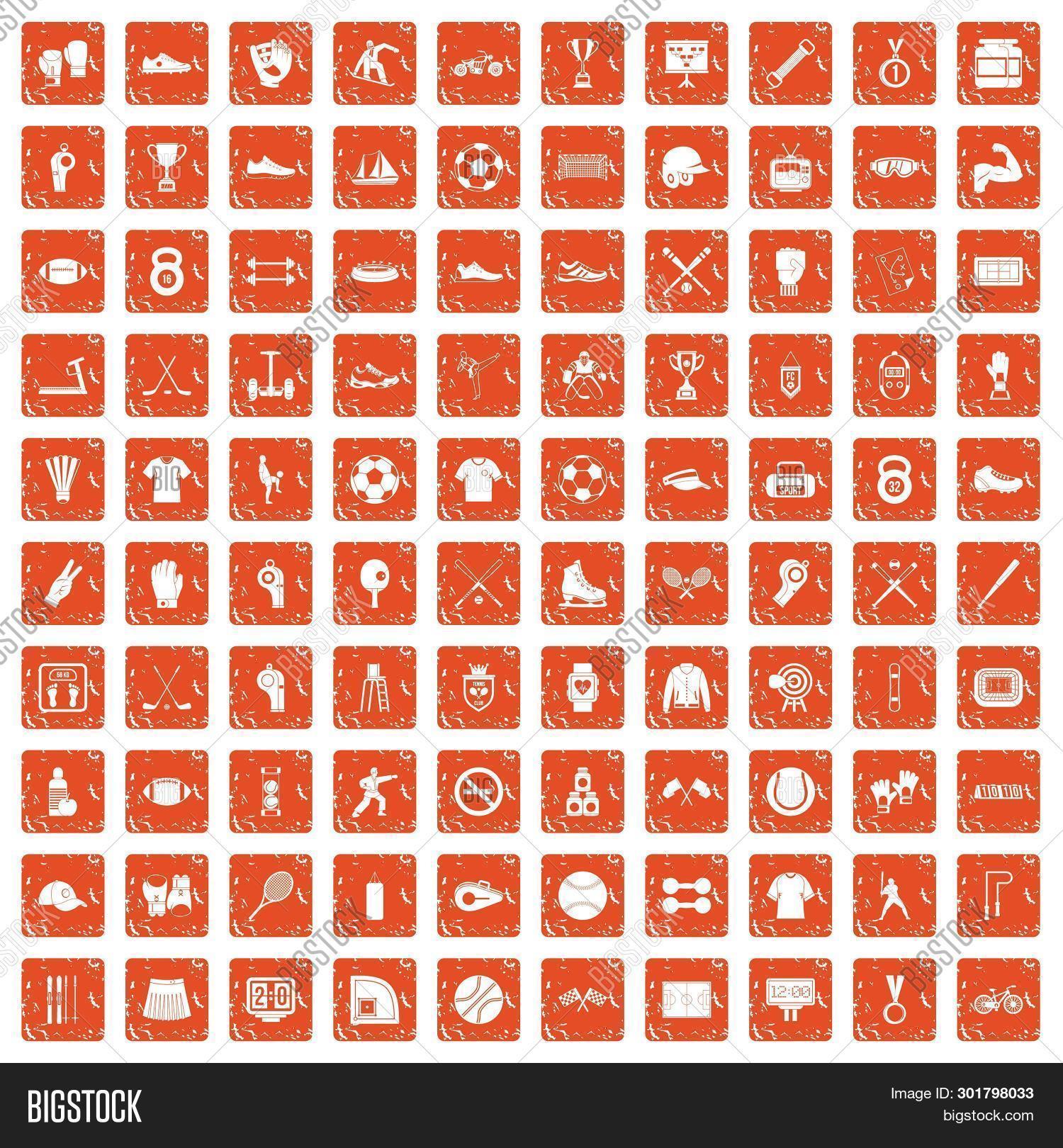 100 Athlete Icons Set Image & Photo (Free Trial) | Bigstock