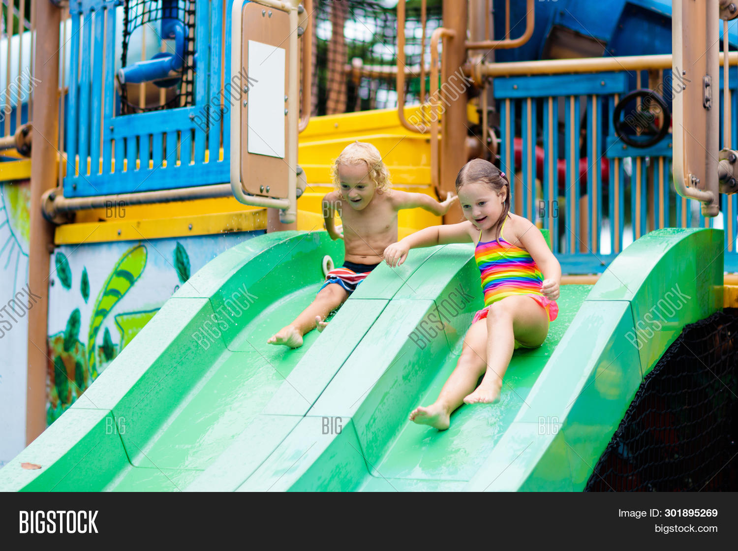 Kids Aqua Park. Child Image & Photo (Free Trial) | Bigstock