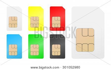 Sim Card Template Set Vector & Photo (Free Trial) | Bigstock
