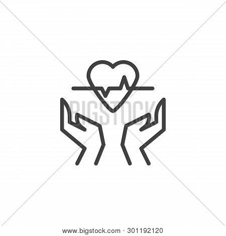 Hands Heart Heartbeat Vector & Photo (Free Trial) | Bigstock