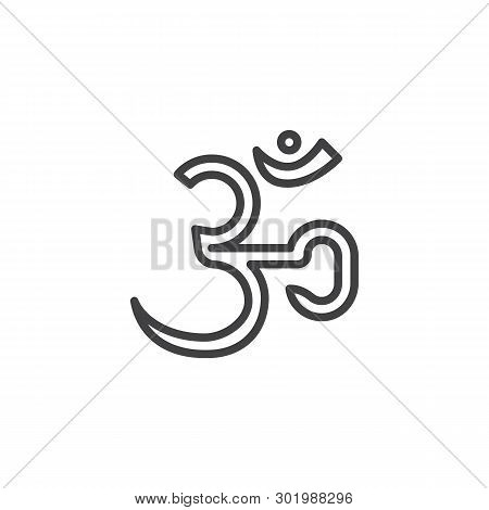 Hindu Om Aum Line Vector & Photo (Free Trial) | Bigstock