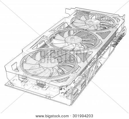 Gpu Card Outline. Vector & Photo (Free Trial) | Bigstock