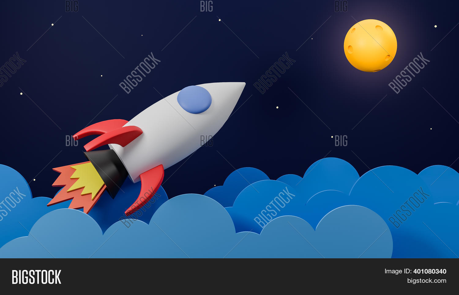 Rocket Flying Over Image & Photo (Free Trial) | Bigstock