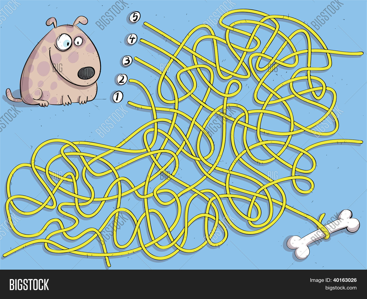 Funny Dog Maze Game Vector & Photo (Free Trial) | Bigstock