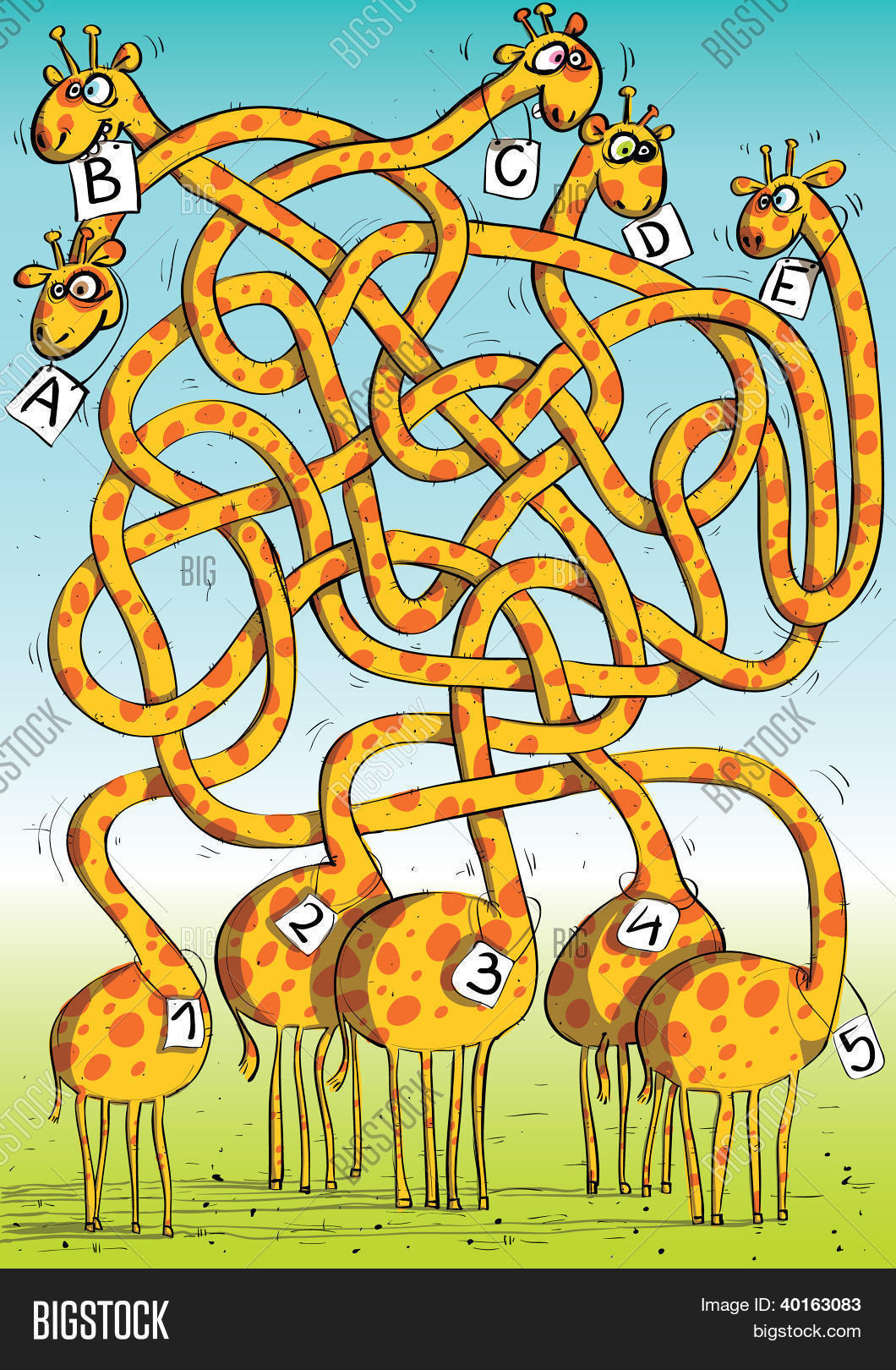 Giraffes Maze Game Vector & Photo (Free Trial) | Bigstock