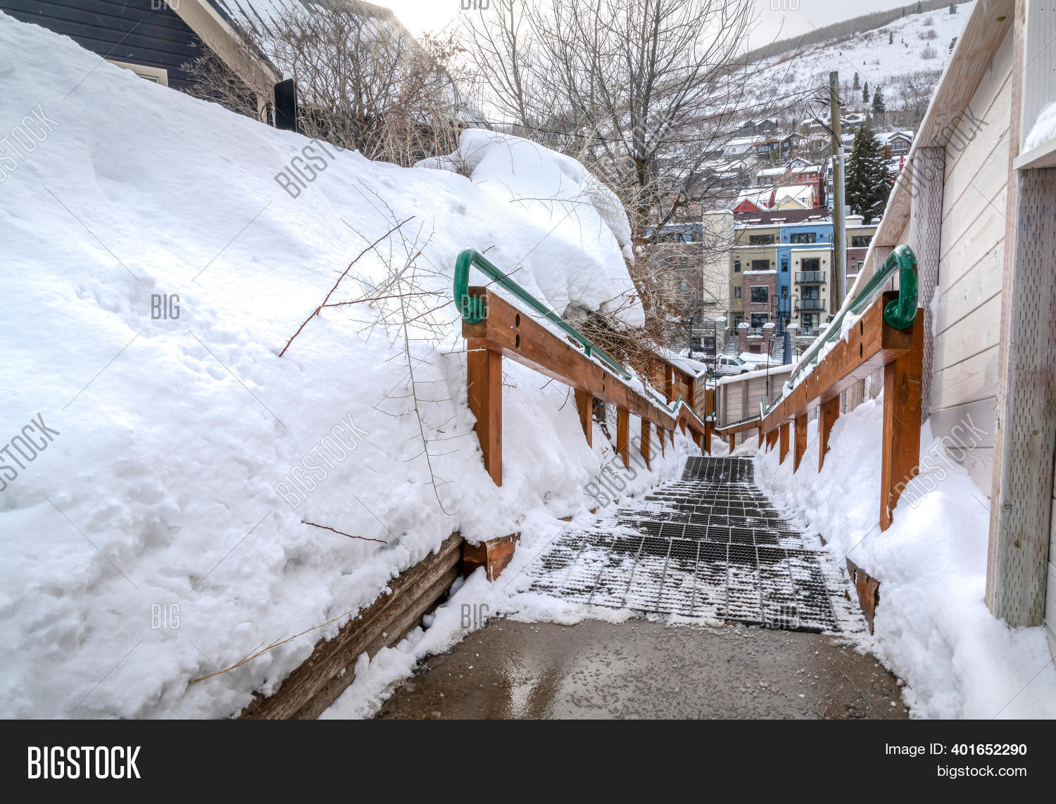 Stairway On Snowy Image & Photo (Free Trial) | Bigstock
