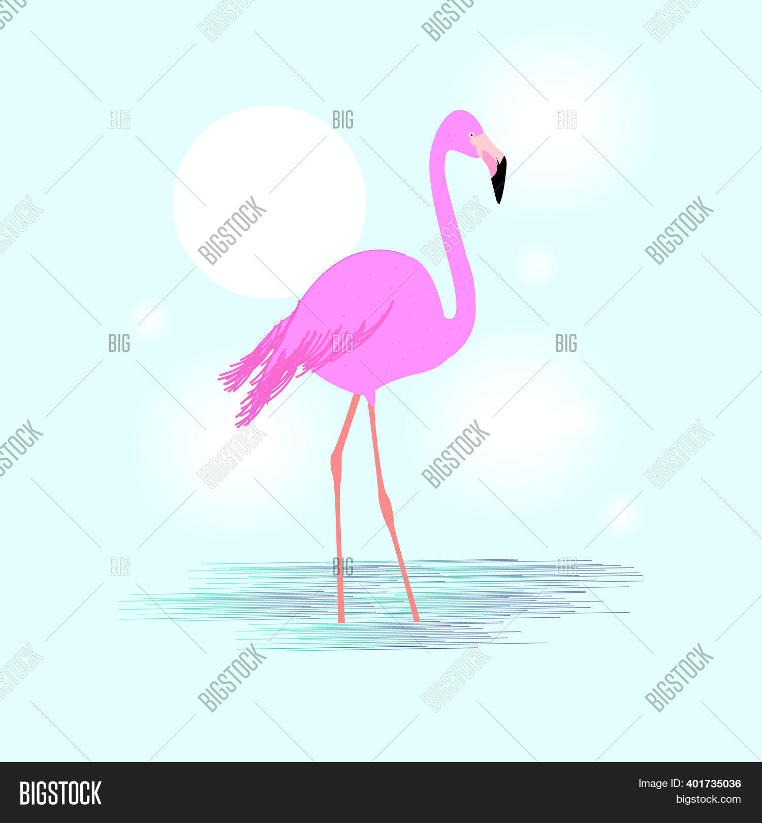 Pink Flamingo. Flat Image & Photo (Free Trial) | Bigstock
