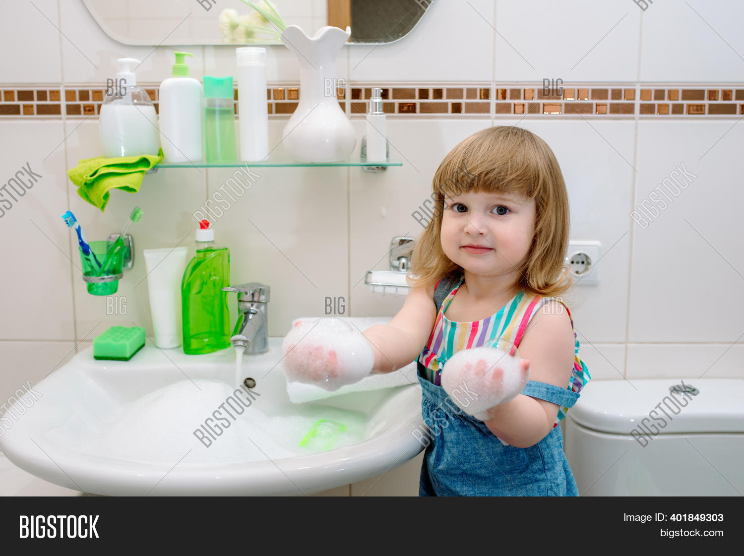 Baby Girl Washing Her Image & Photo (Free Trial) | Bigstock