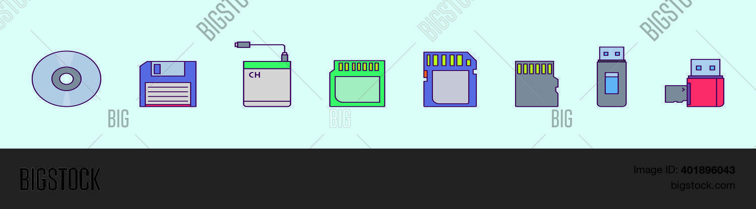Set External Storage Vector & Photo (Free Trial) | Bigstock