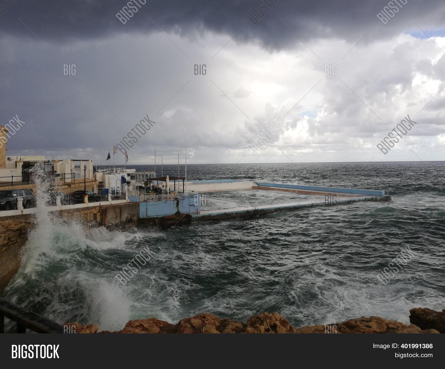 Storm Over Sea Grey Image & Photo (Free Trial) | Bigstock