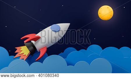 Rocket Flying Over Image & Photo (Free Trial) | Bigstock