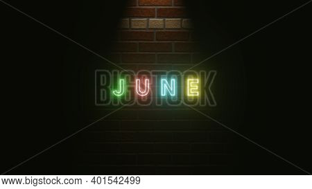 June Text Neon Light Image & Photo (Free Trial) | Bigstock