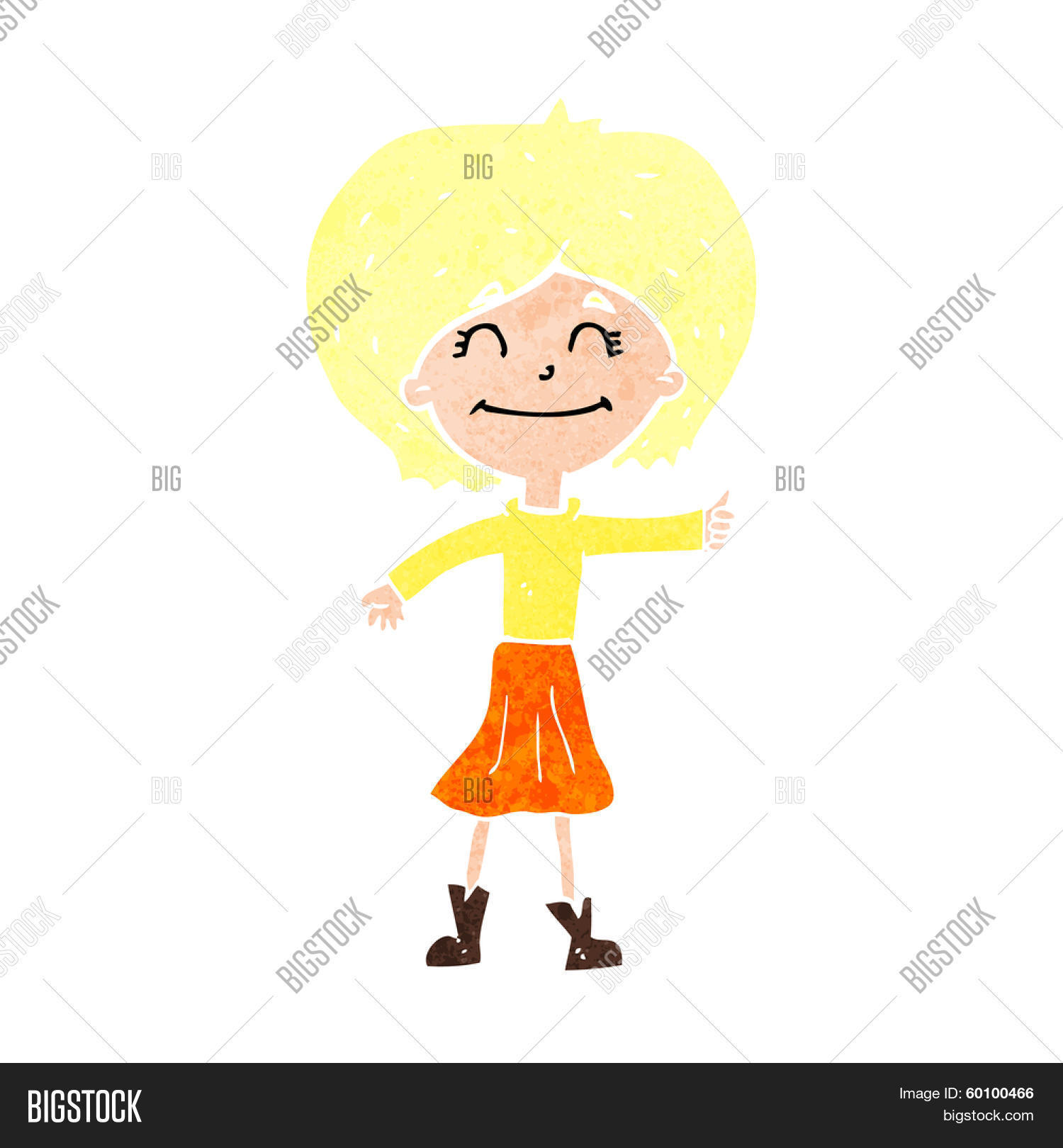 Cartoon Happy Girl Vector & Photo (Free Trial) | Bigstock