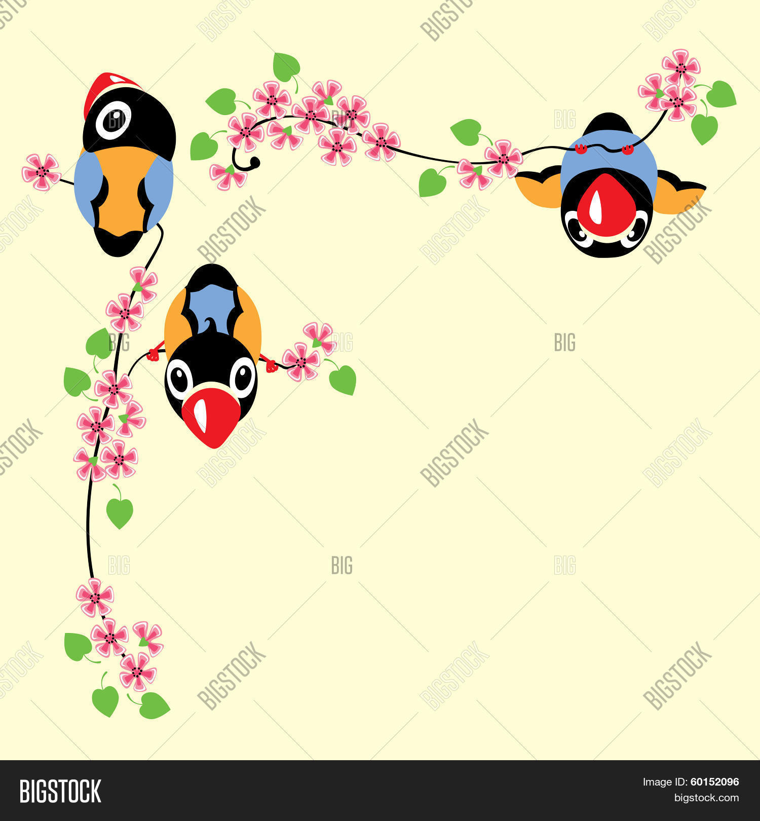 Cartoon Birds Spring Vector & Photo (Free Trial) | Bigstock
