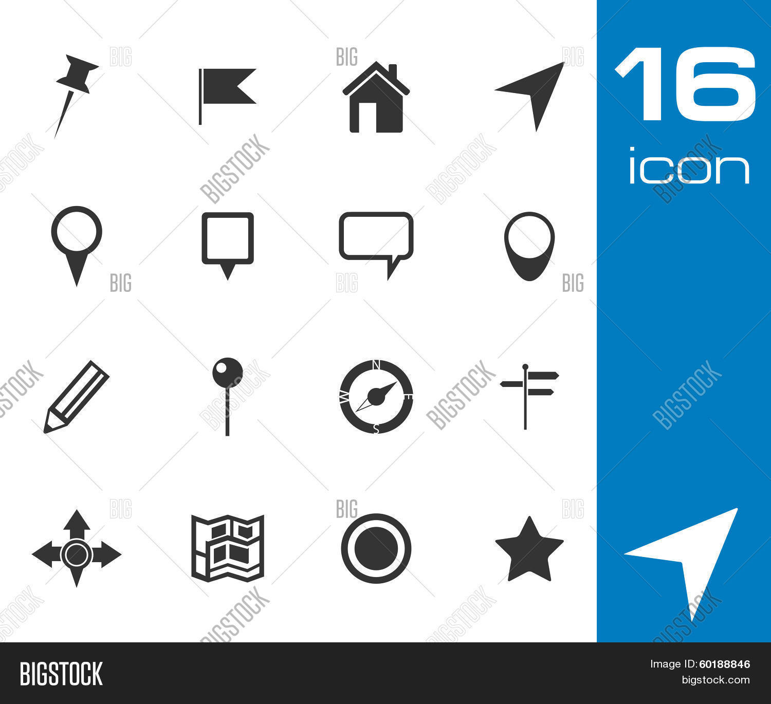 Vector Black Map Icon Vector & Photo (Free Trial) | Bigstock