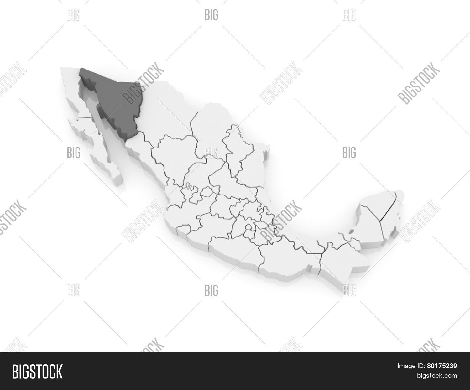 Map Sonora. Mexico. 3d Image & Photo (Free Trial) | Bigstock