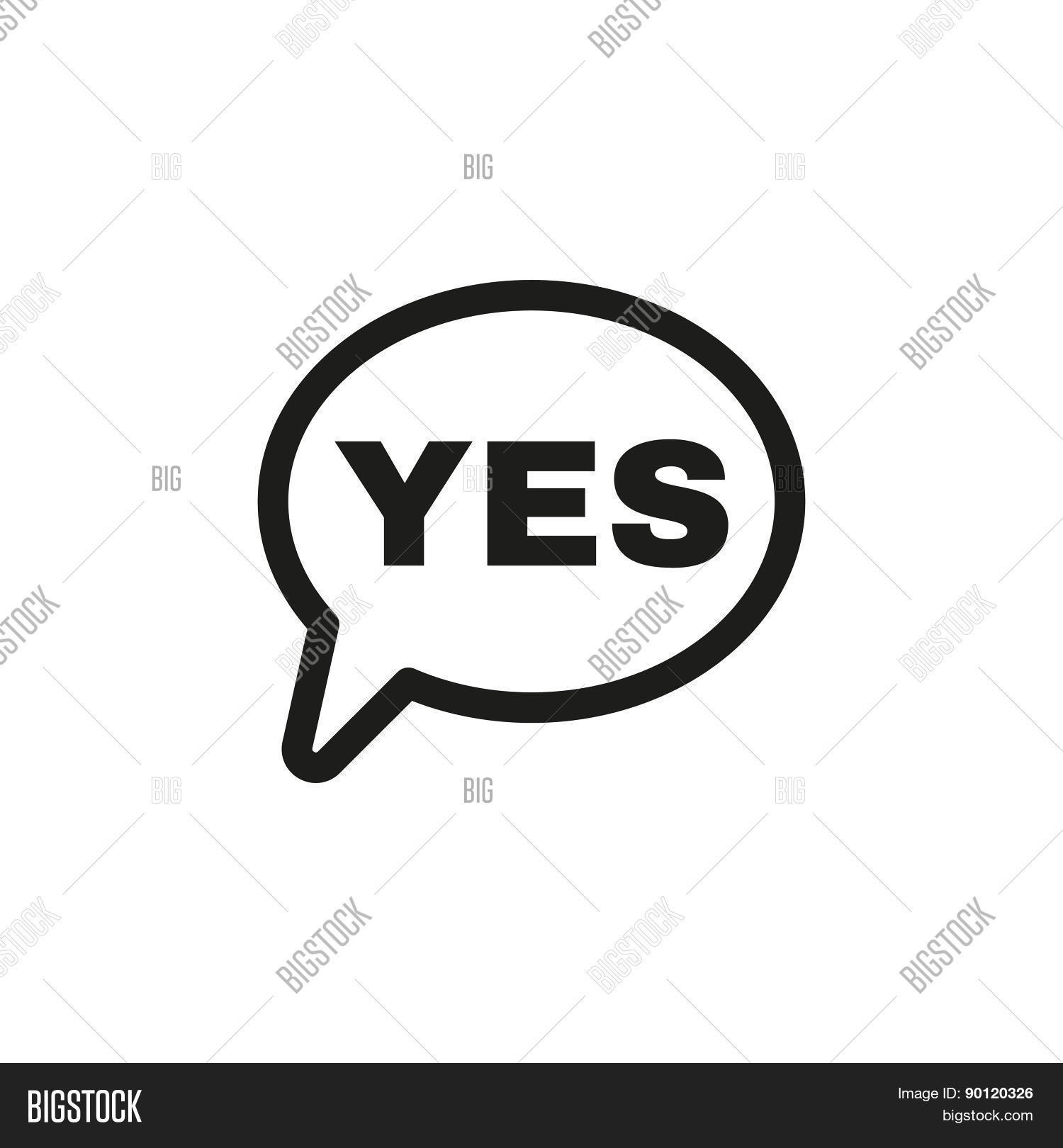 Yes Speech Bubble Vector & Photo (Free Trial) | Bigstock