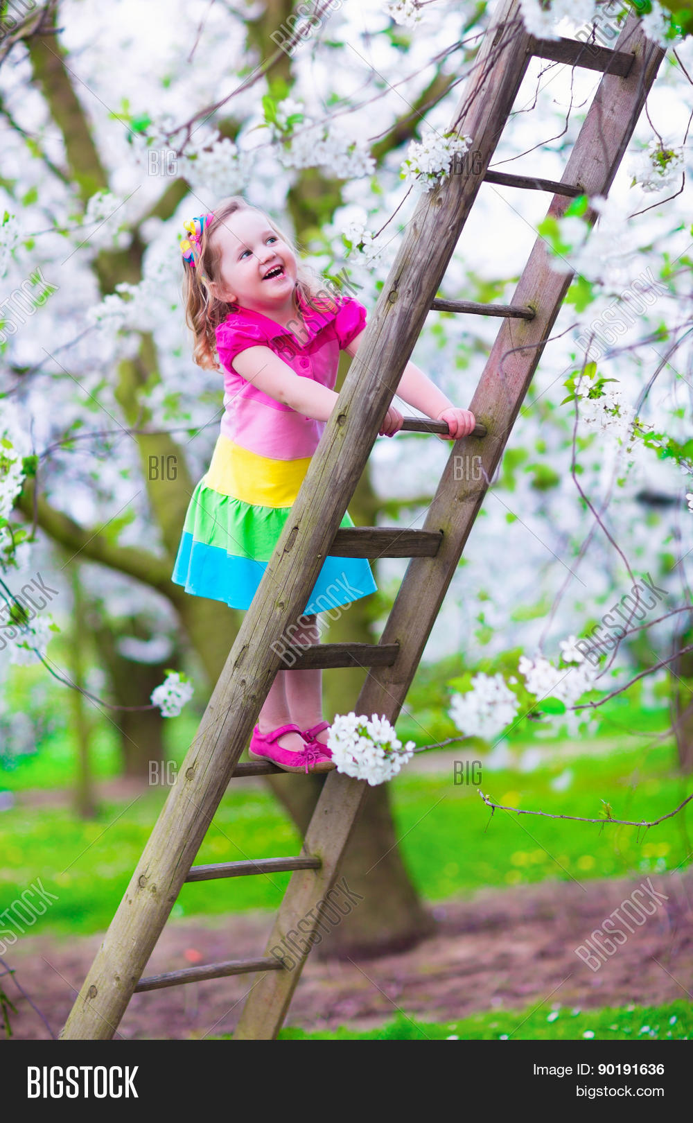 Little Girl On Ladder Image & Photo (Free Trial) | Bigstock