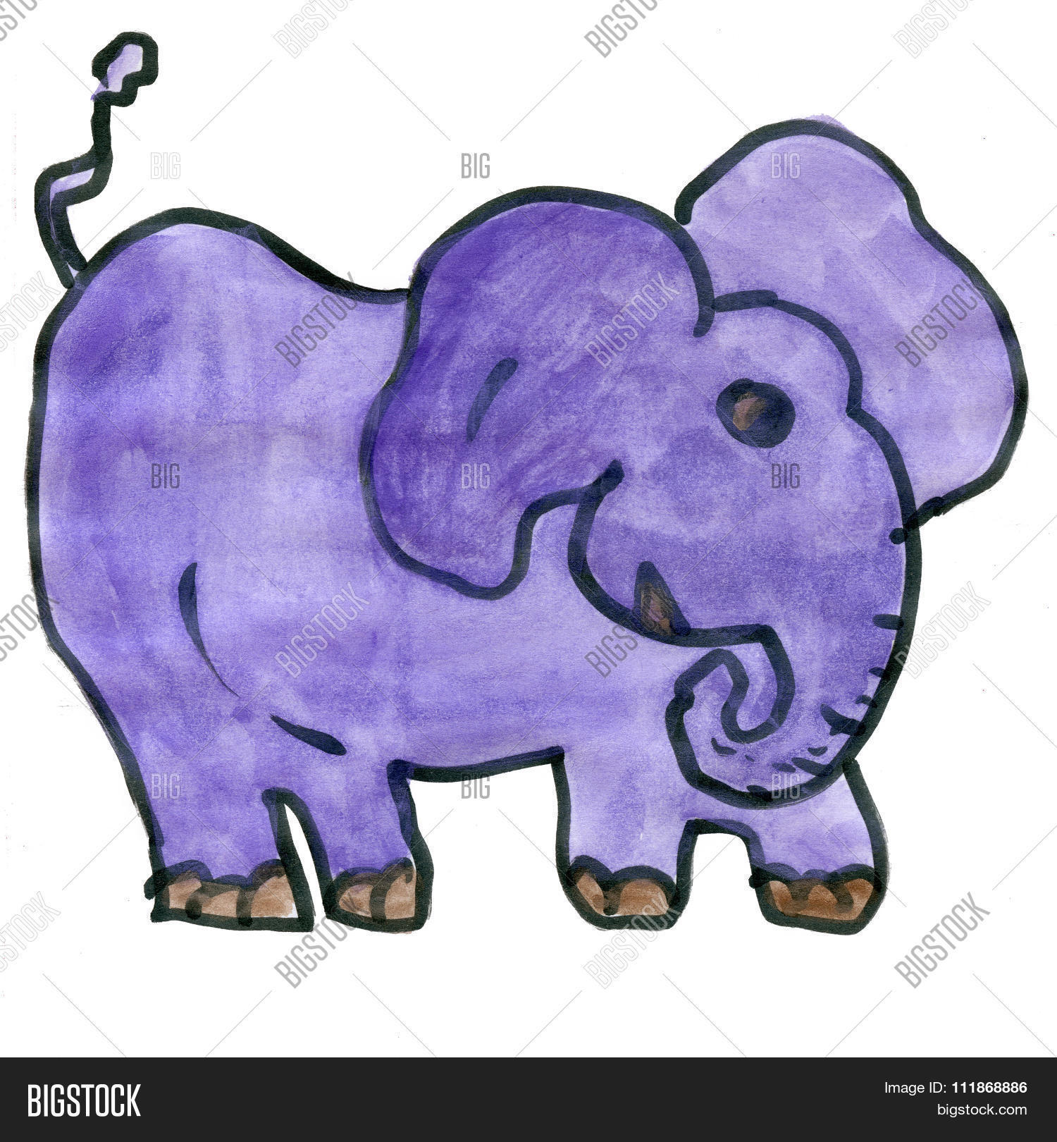 Cartoon Blue Elephant Image & Photo (Free Trial) | Bigstock