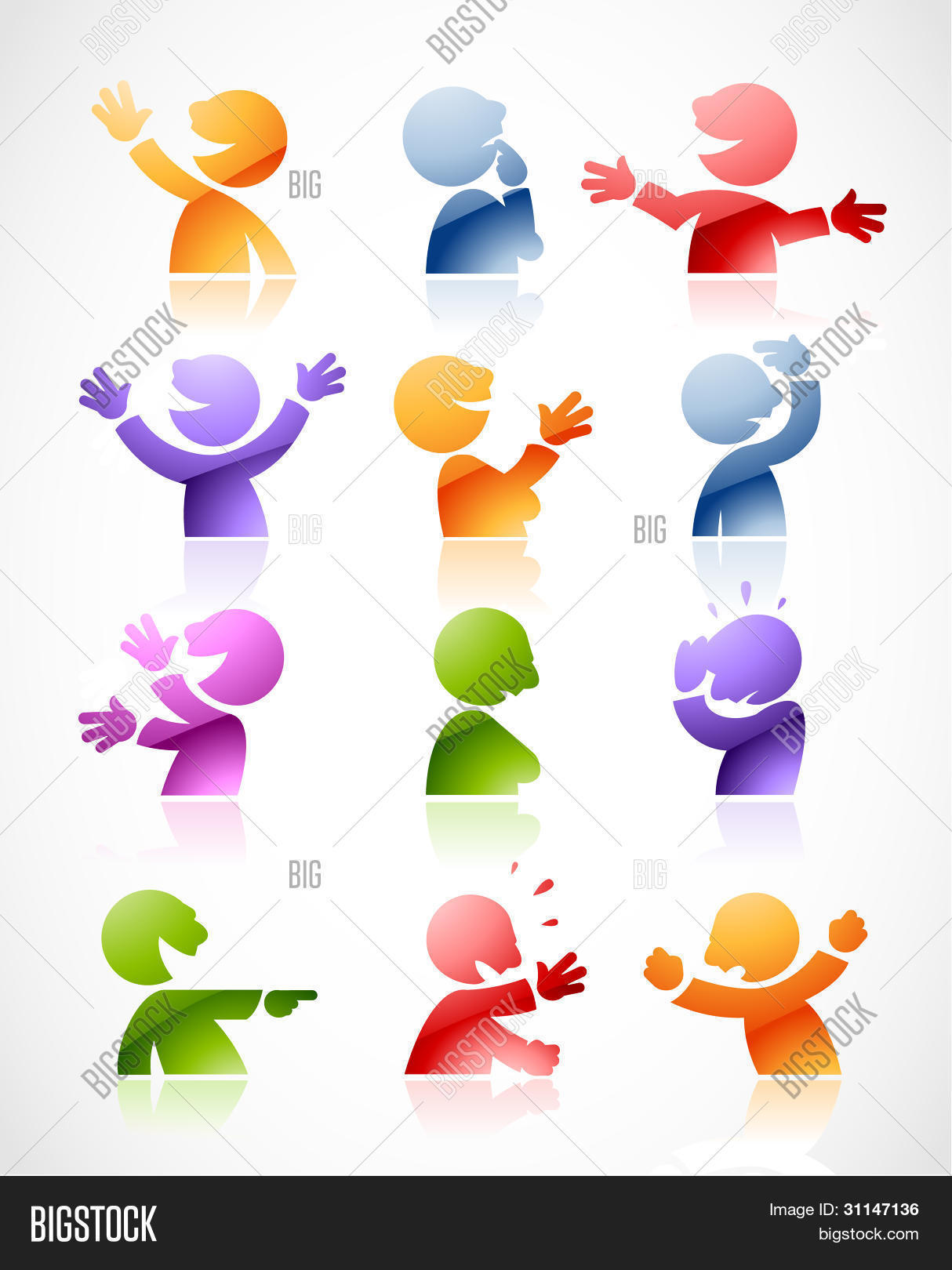 Set Colorful Talking Vector & Photo (Free Trial) | Bigstock