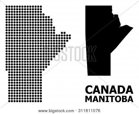 Dotted Map Manitoba Vector & Photo (Free Trial) | Bigstock