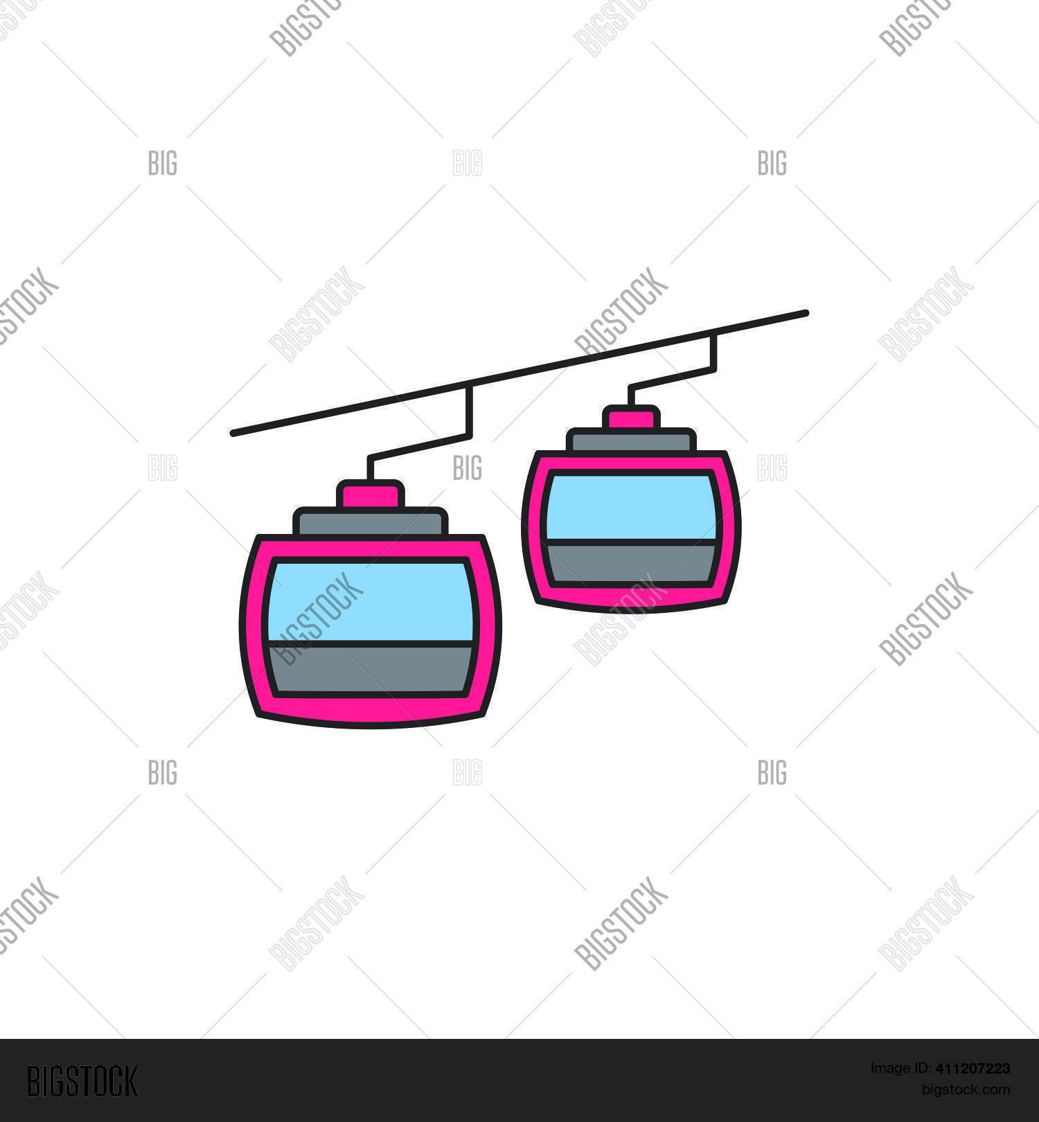 Cable Car Outline Vector & Photo (Free Trial) | Bigstock