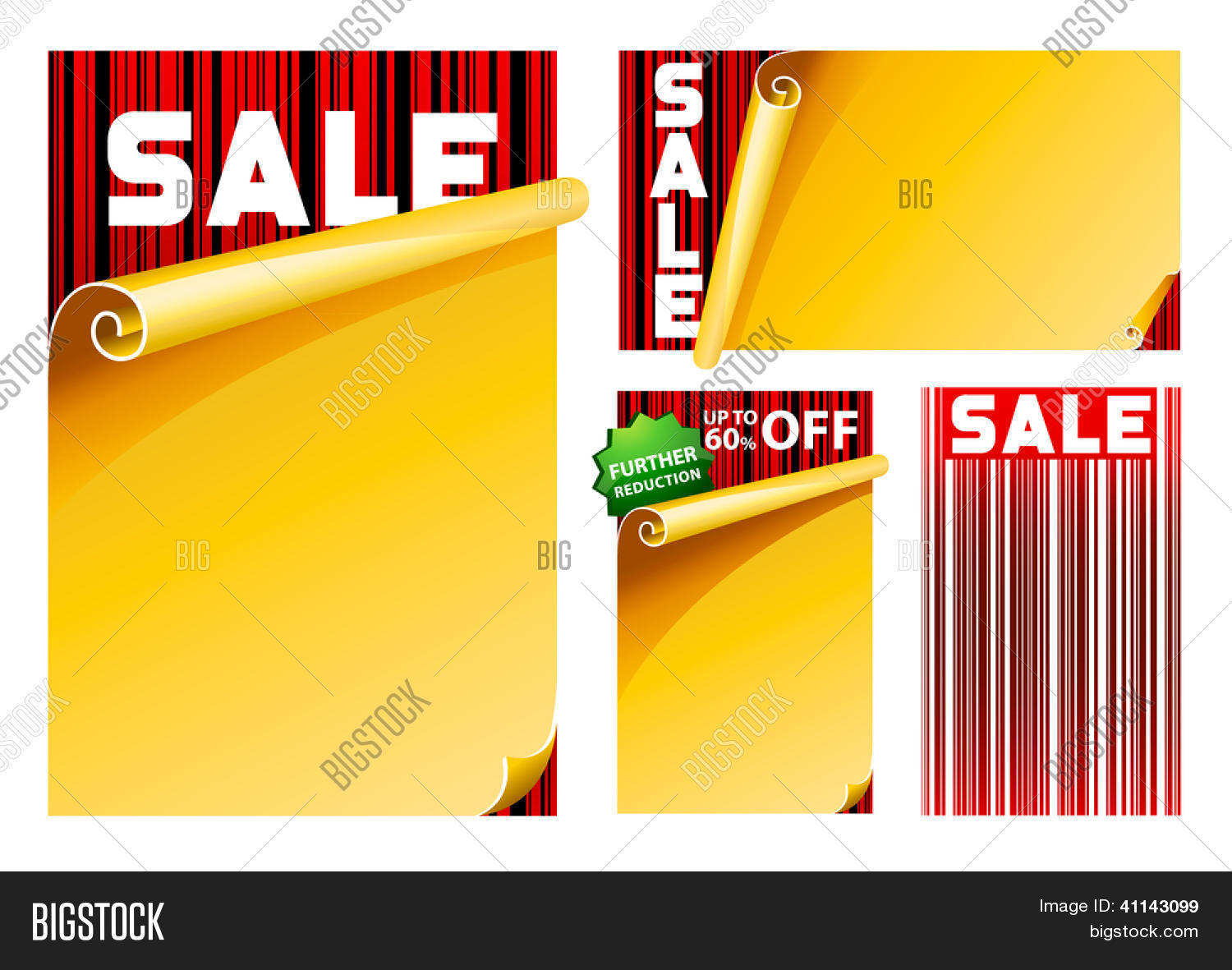 Yellow Red Sale Sign Vector & Photo (Free Trial) | Bigstock