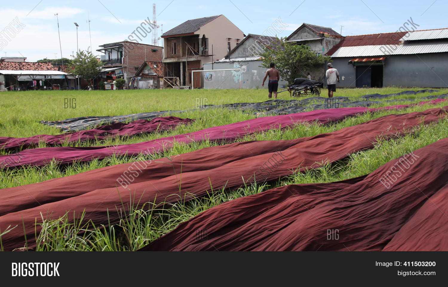 Workers Drying Batik Image & Photo (Free Trial) | Bigstock