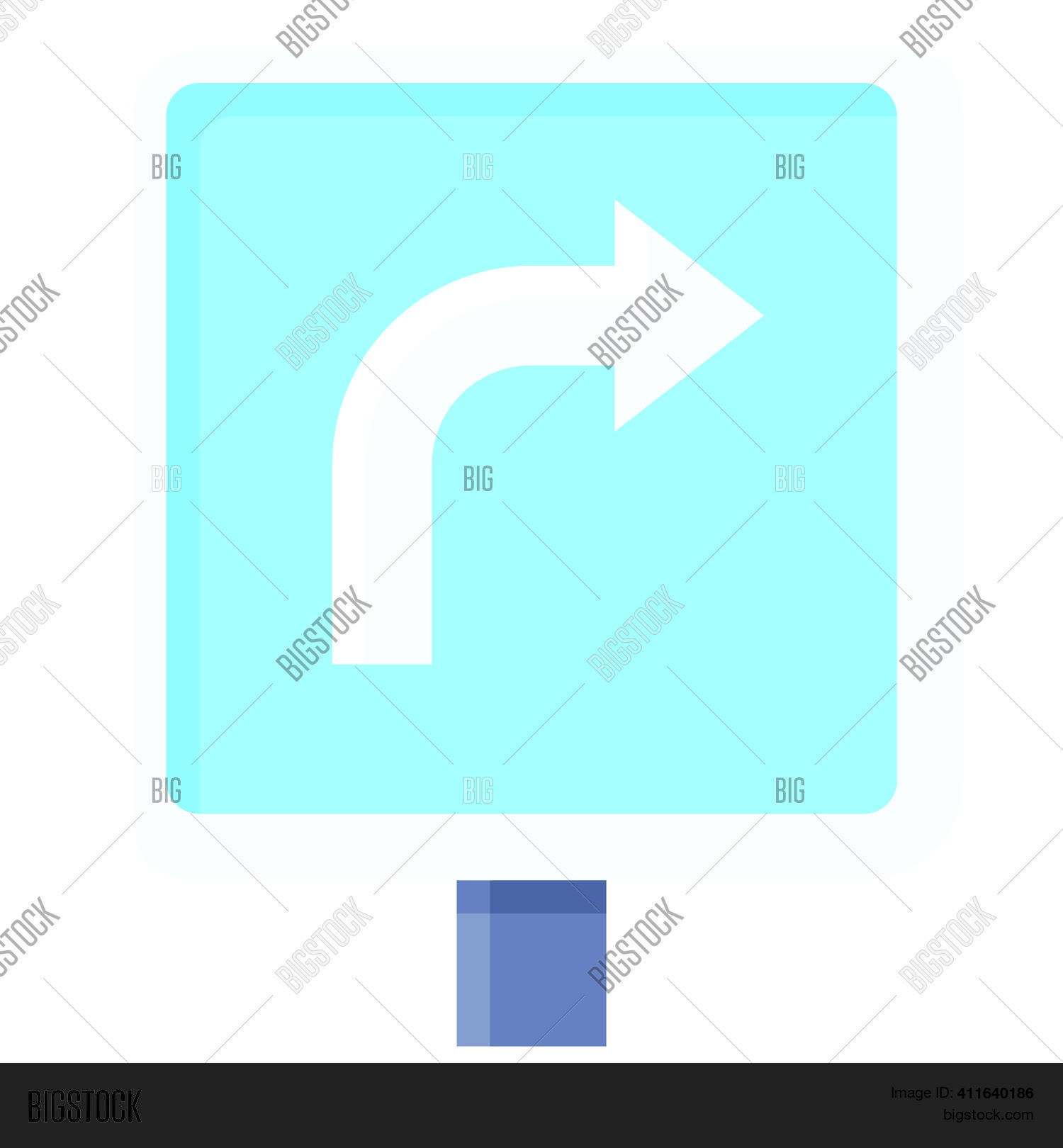 Turn Right Sign Icon Vector & Photo (Free Trial) | Bigstock