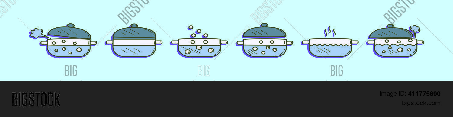 Set Boiling Water Vector & Photo (Free Trial) | Bigstock