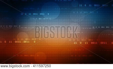 Internet Binary Data Code Computing Or Transmission Process,internet Data Transmission, Binary ...