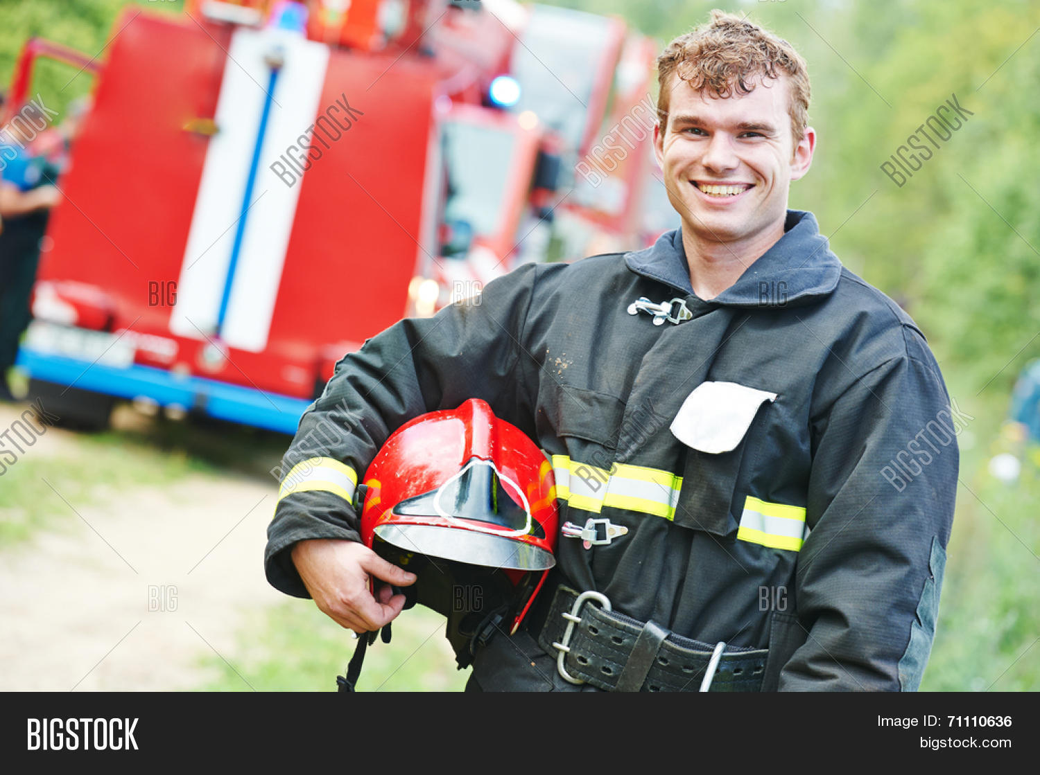 Young Smiling Fireman Image & Photo (Free Trial) | Bigstock