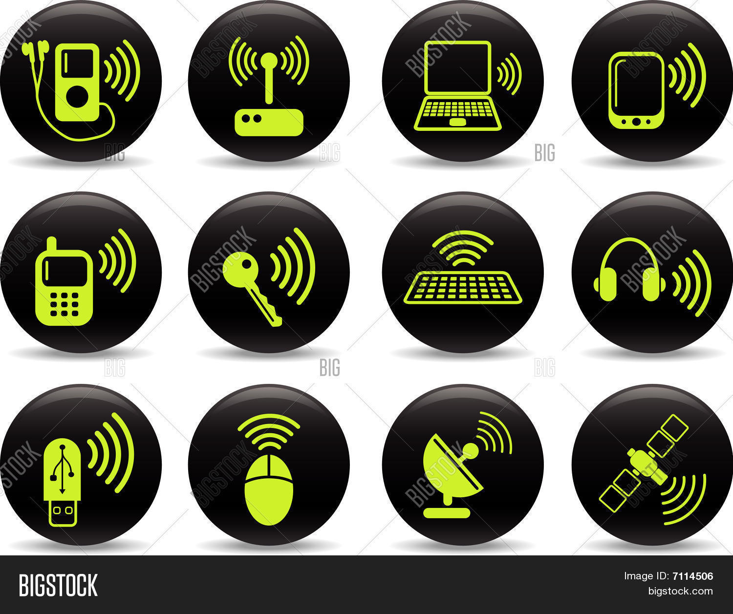 Wireless Icons Vector & Photo (Free Trial) | Bigstock