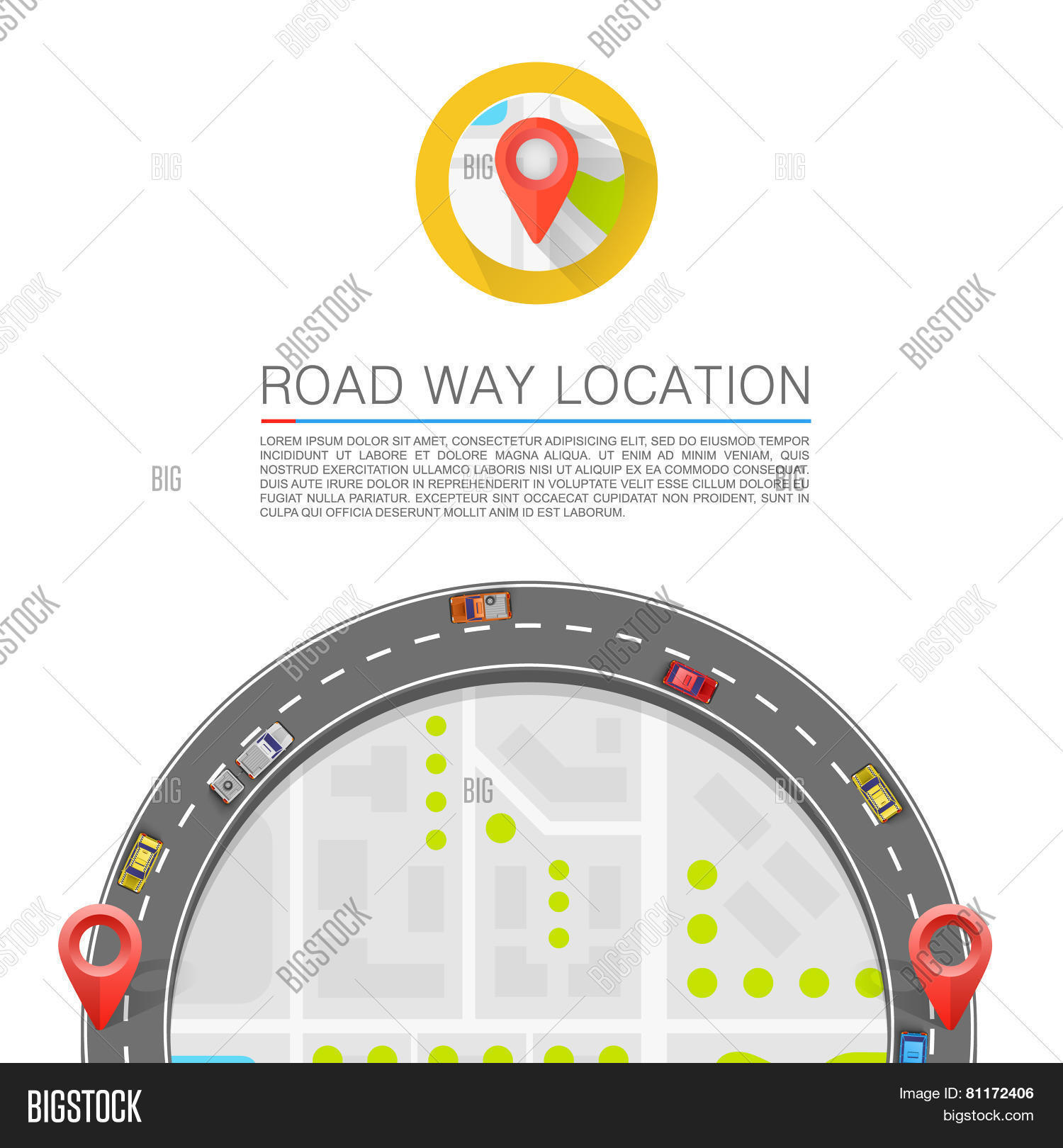 Paved Path On Road. Vector & Photo (Free Trial) | Bigstock