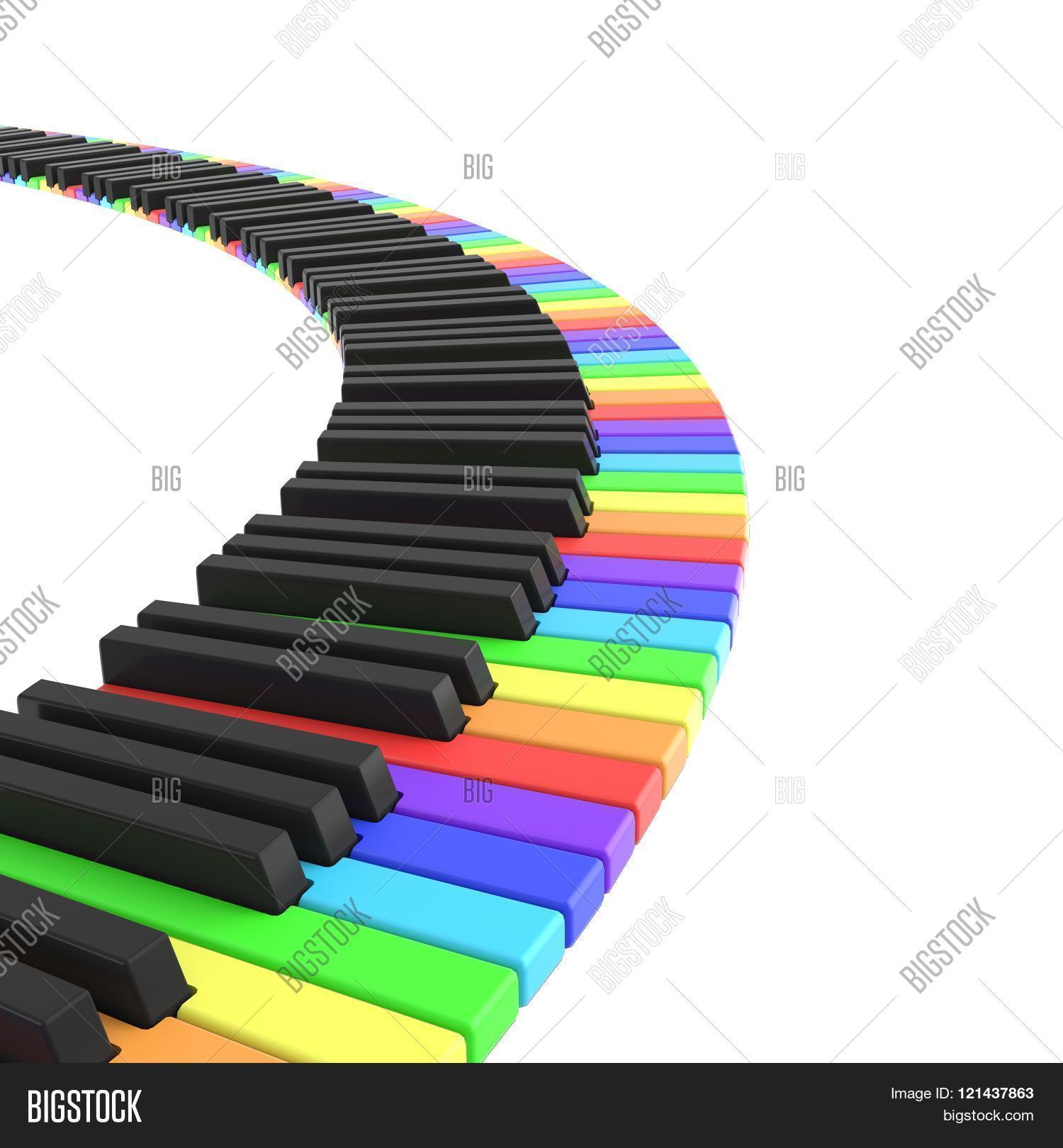 Piano Keyboard Rainbow Image & Photo (Free Trial) | Bigstock