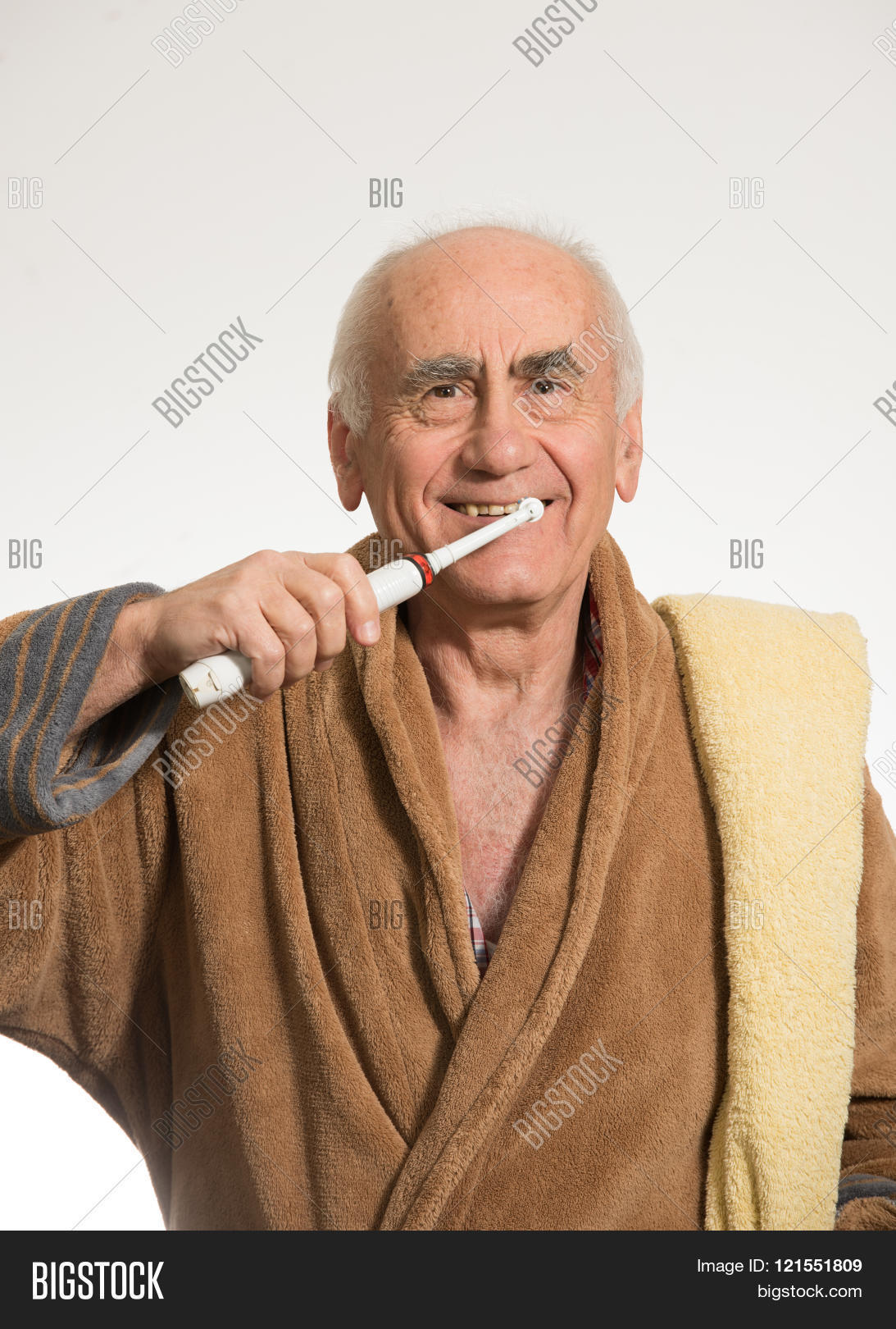 Old Man Brushing His Image & Photo (Free Trial) | Bigstock