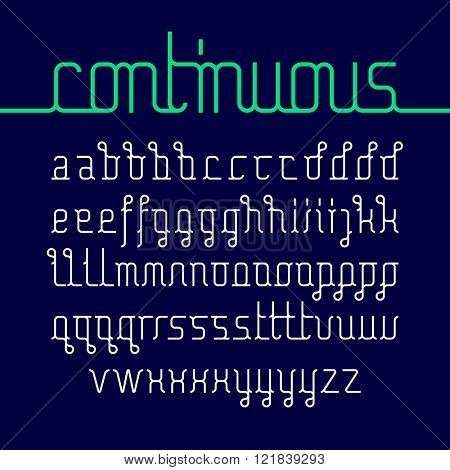 Continuous Line Font Vector & Photo (Free Trial) | Bigstock