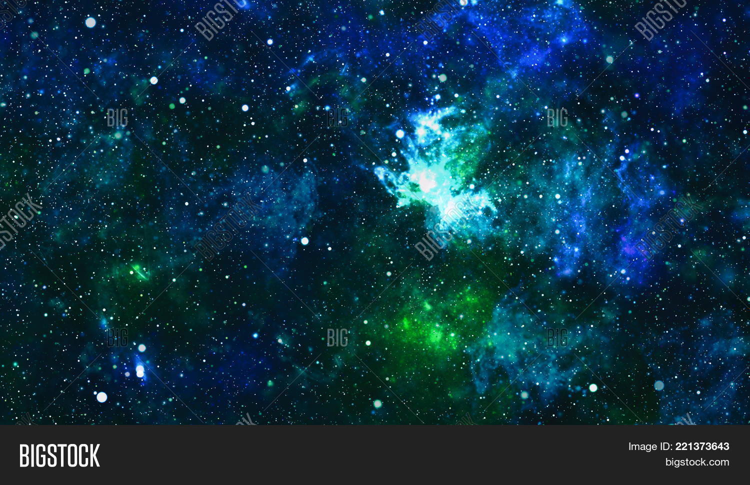 Green Stars In Space