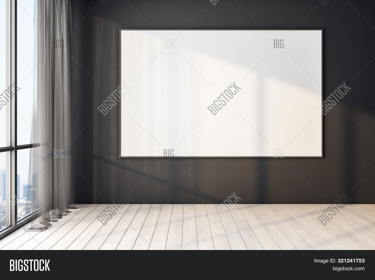 Blank Poster On Black Image & Photo (Free Trial) | Bigstock