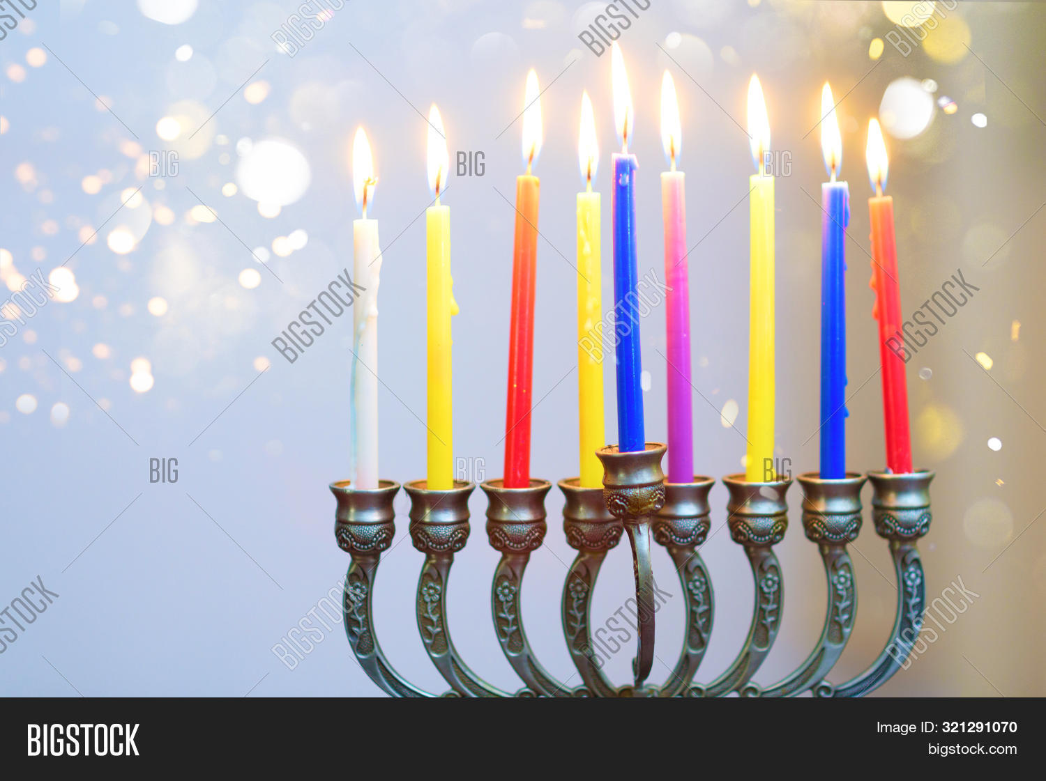 Close Chanukah Menorah Image & Photo (Free Trial) | Bigstock