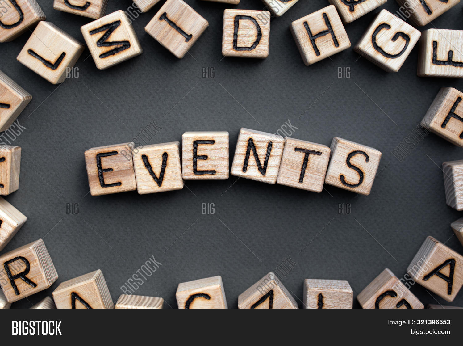 Word Events Wooden Image & Photo (Free Trial) | Bigstock