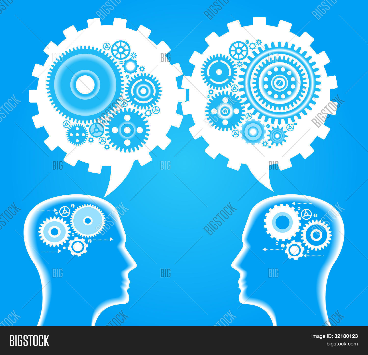 Head Brain Gears Vector & Photo (Free Trial) | Bigstock