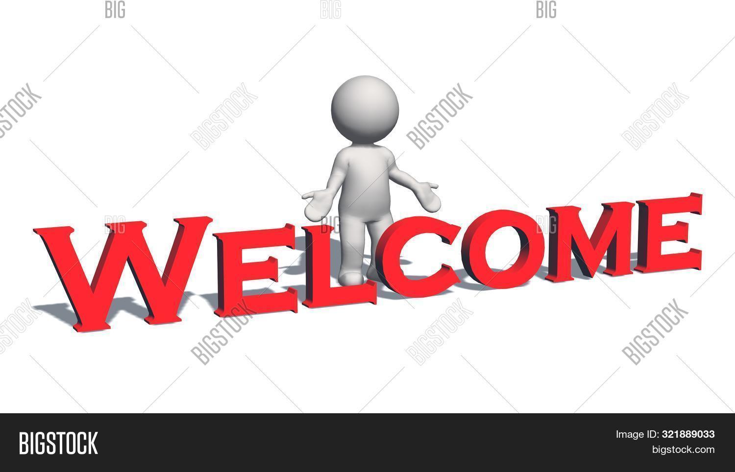 Welcome - 3d Text Red Image & Photo (Free Trial) | Bigstock