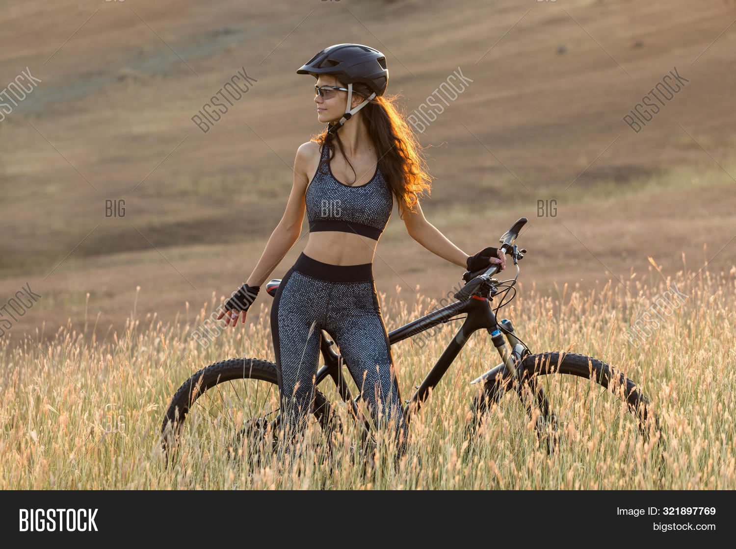 Girl On Mountain Bike Image & Photo (Free Trial) | Bigstock