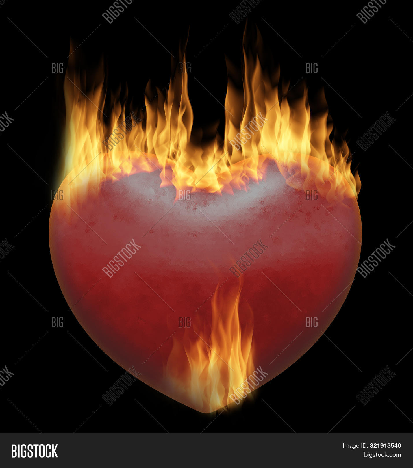 Red Flame Heart Image & Photo (Free Trial) | Bigstock
