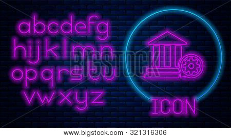 Glowing Neon Bank Vector & Photo (Free Trial) | Bigstock
