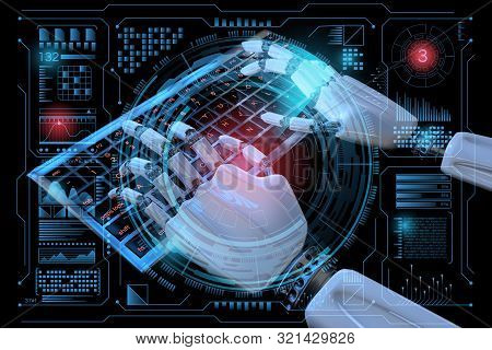 Bionic Hands Typing On Image & Photo (Free Trial) | Bigstock