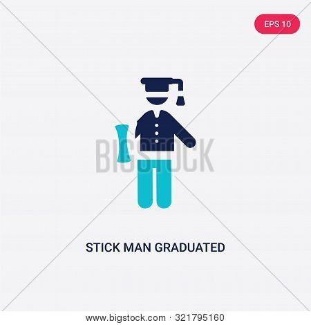 Two Colored Stick Man Vector & Photo (Free Trial) | Bigstock